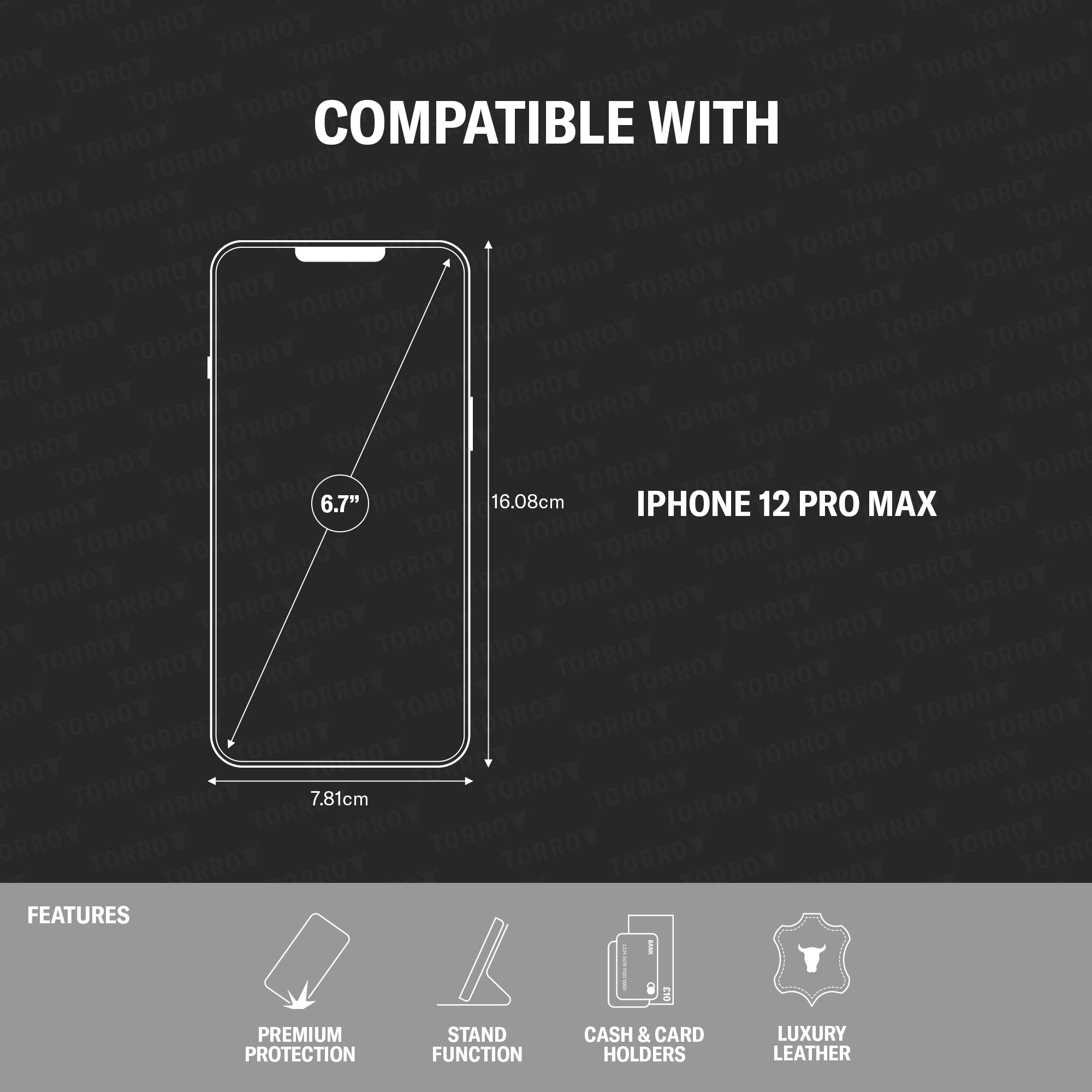 iPhone 12 Pro Max Leather Case (with stand function) – TORRO USA